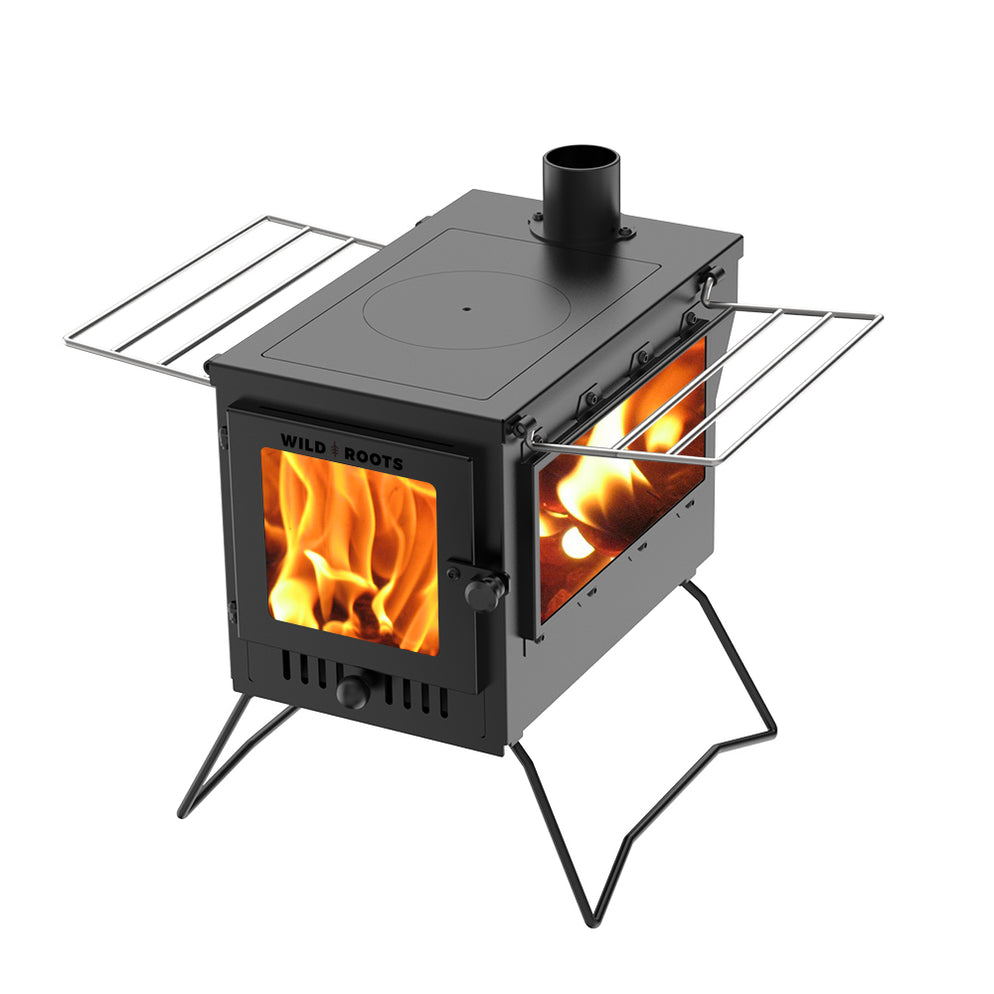 Wild Roots Black BBQ Fire Pit Stove Box - Mini Log Burner ...