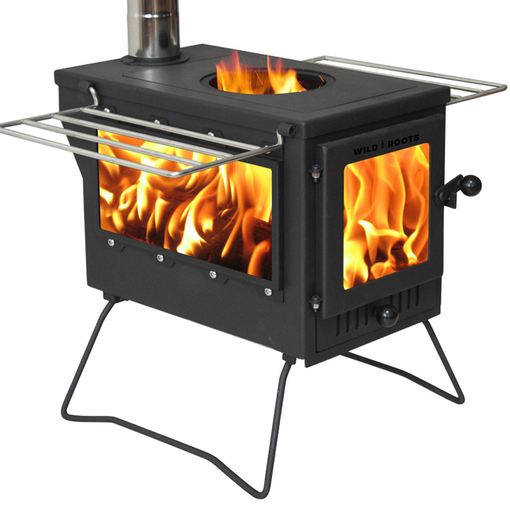 Wild Roots Black BBQ Fire Pit Stove Box - Mini Log Burner ...