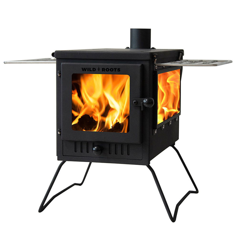 Wild Roots Black BBQ Fire Pit Stove Box - Mini Log Burner ...