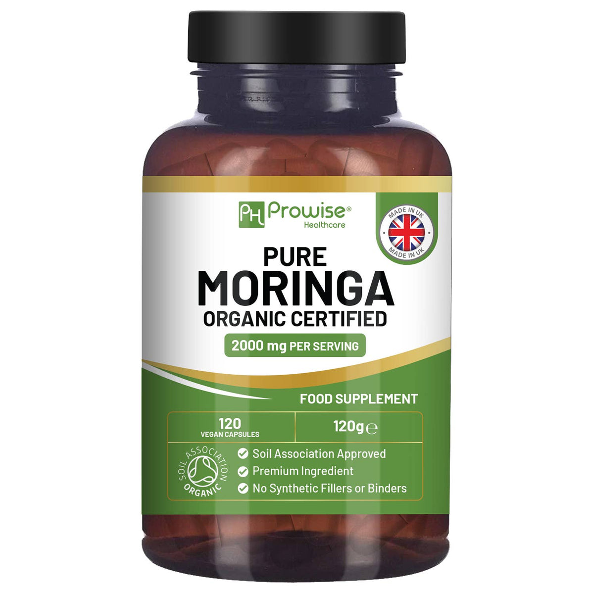 Prowise Organic Moringa Capsules 2000mg - 120 Vegan Moringa Leaves ...