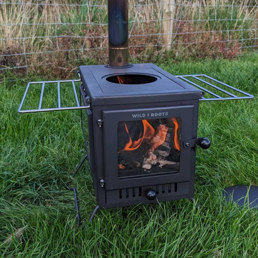 Wild Roots Black BBQ Fire Pit Stove Box - Mini Log Burner ...