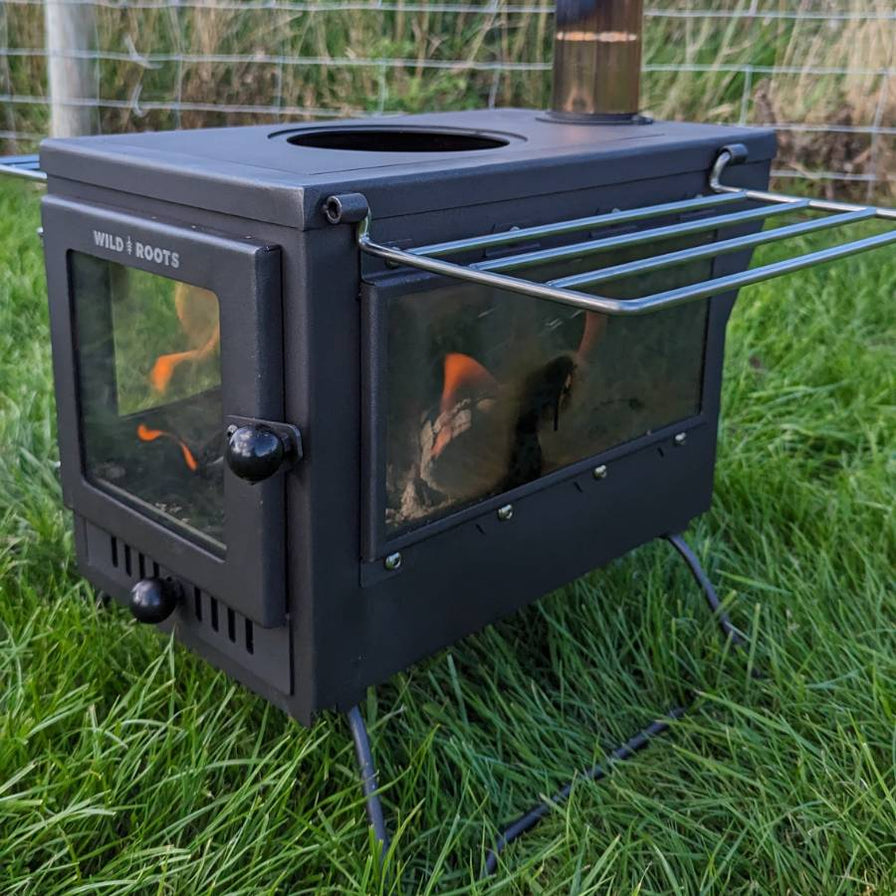 Wild Roots Black BBQ Fire Pit Stove Box - Mini Log Burner ...