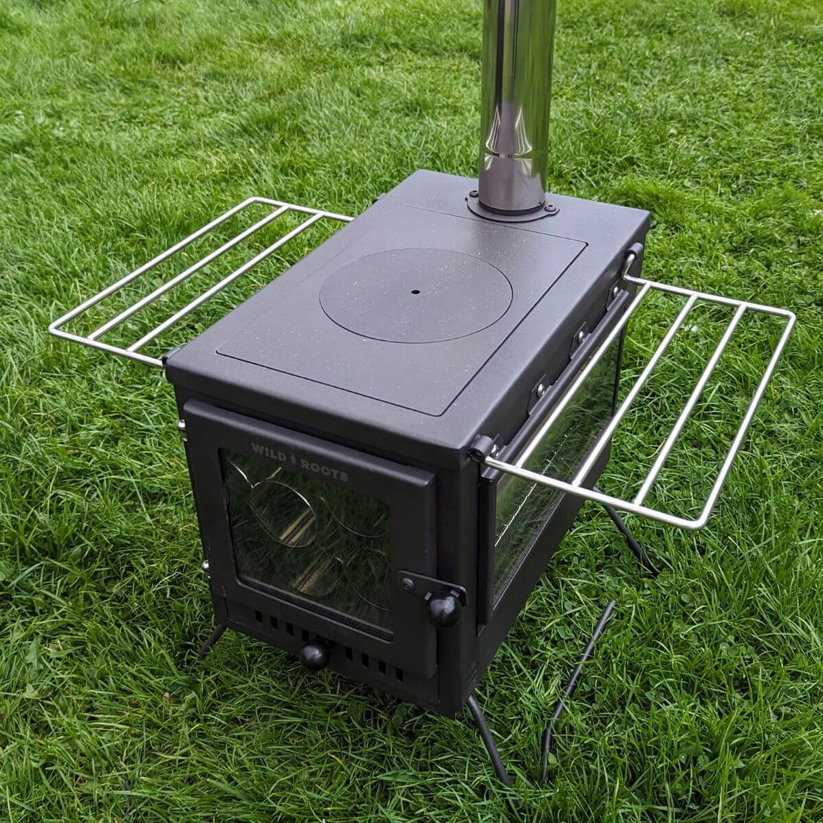 Wild Roots Black BBQ Fire Pit Stove Box - Mini Log Burner ...