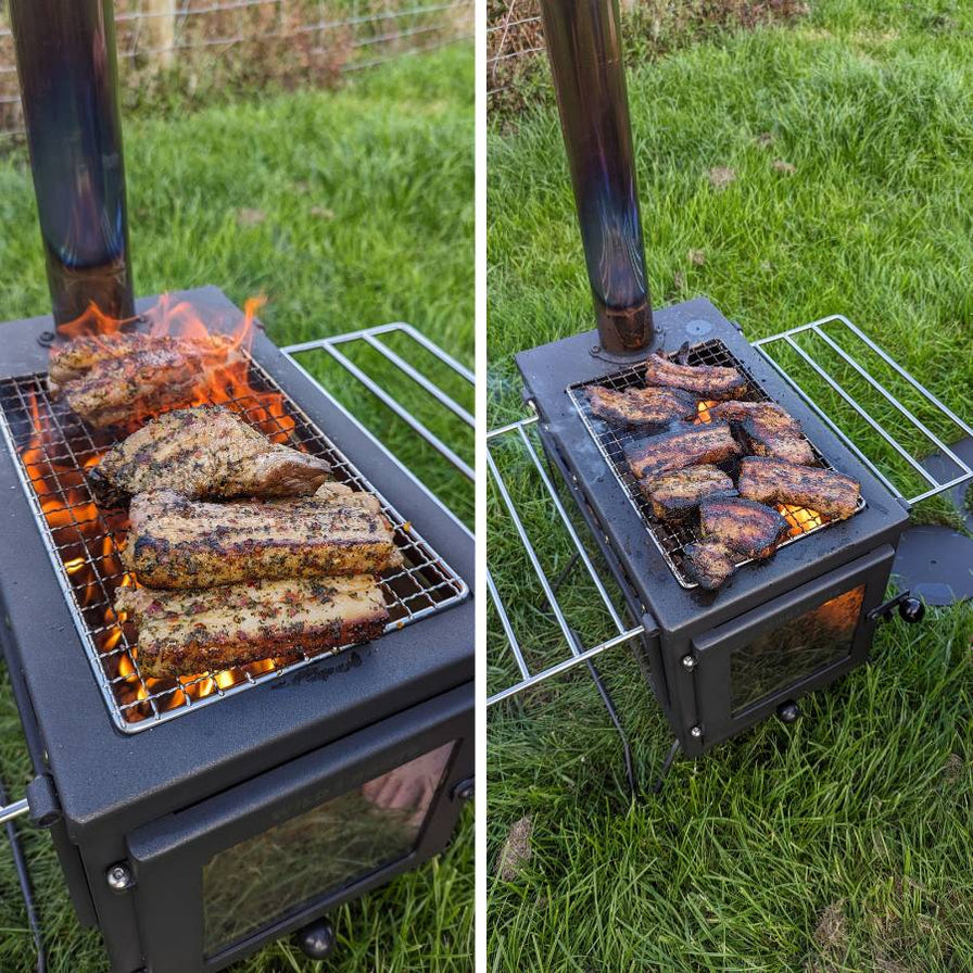 Wild Roots Black BBQ Fire Pit Stove Box - Mini Log Burner ...