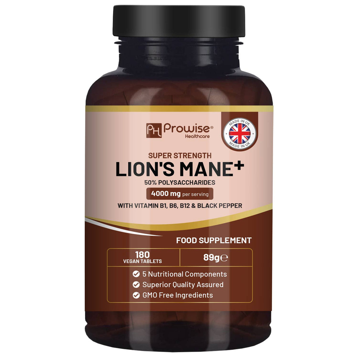Prowise Lions Mane Mushroom Supplement 4000mg with Vitamin B1 ...