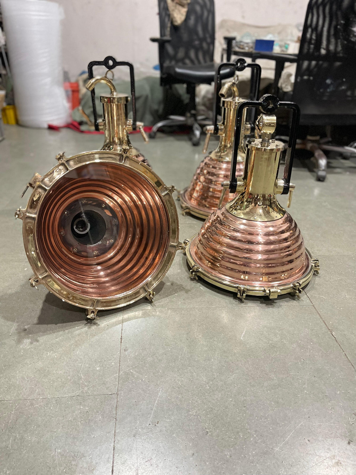 BRASS AND COPPER WISKA HANGING LIGHT (LARGE) Model 4 — bananaindustries