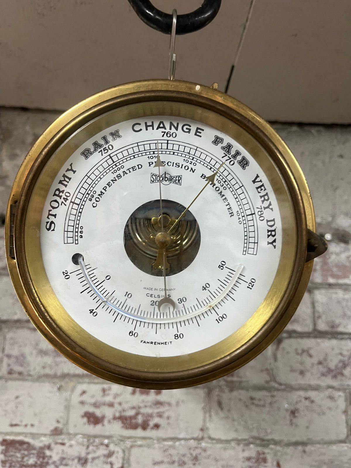 Sockburger Ships Brass Compensated Precision Barometer with Thermomete ...