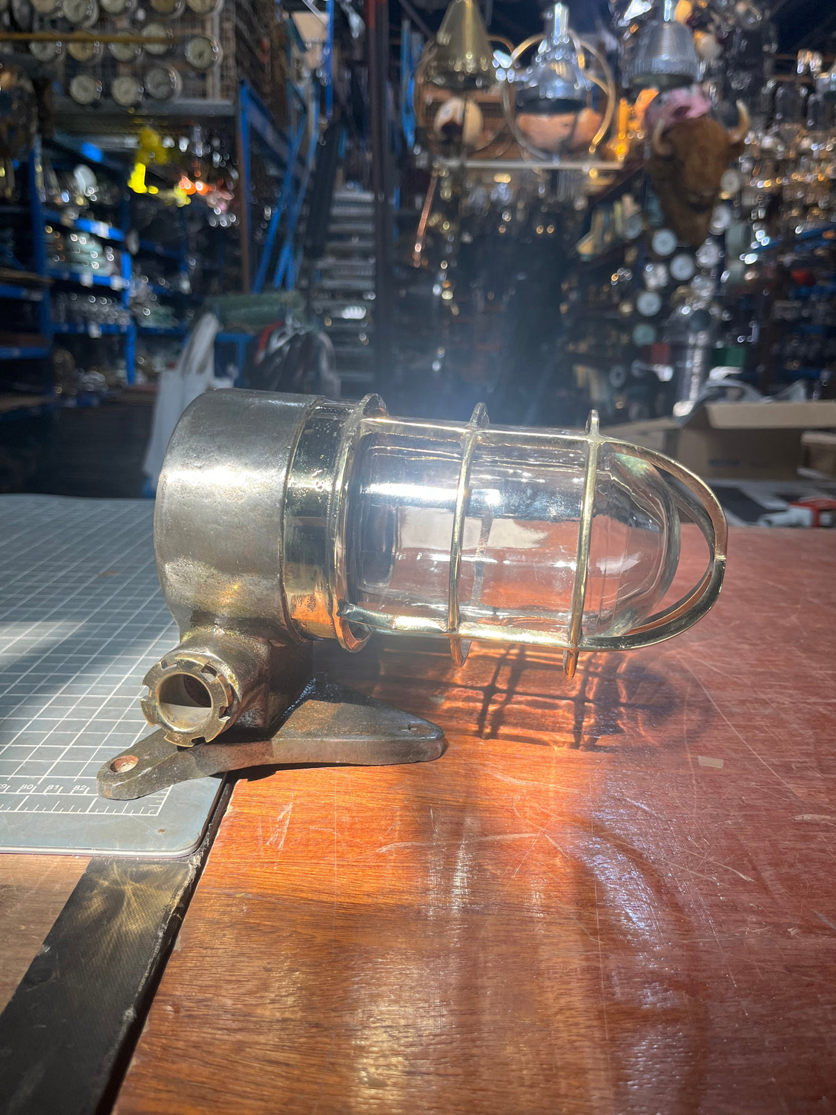Brass and Iron 90 Degree Passage Light with Triangular mount ...