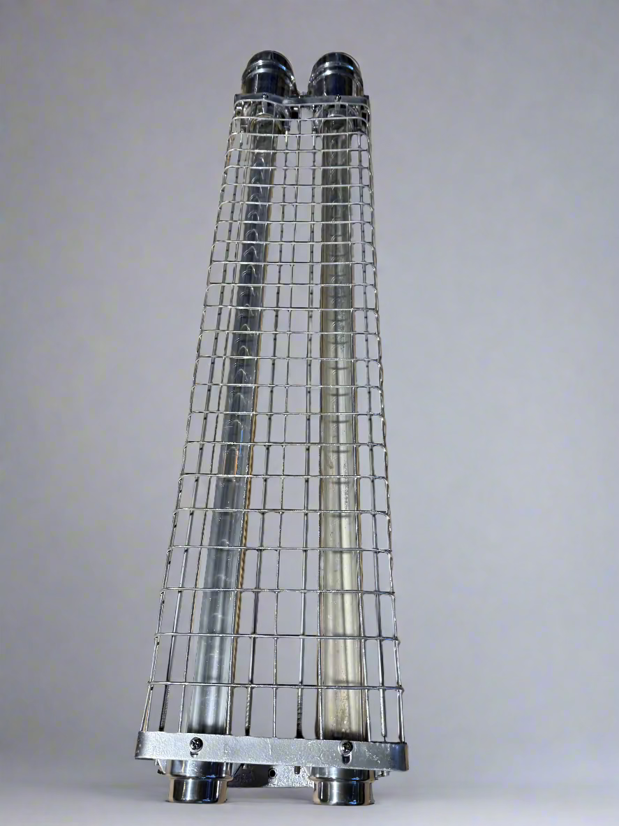 Salvaged FCG Aluminium 4ft Double Caged Strip Light — bananaindustries