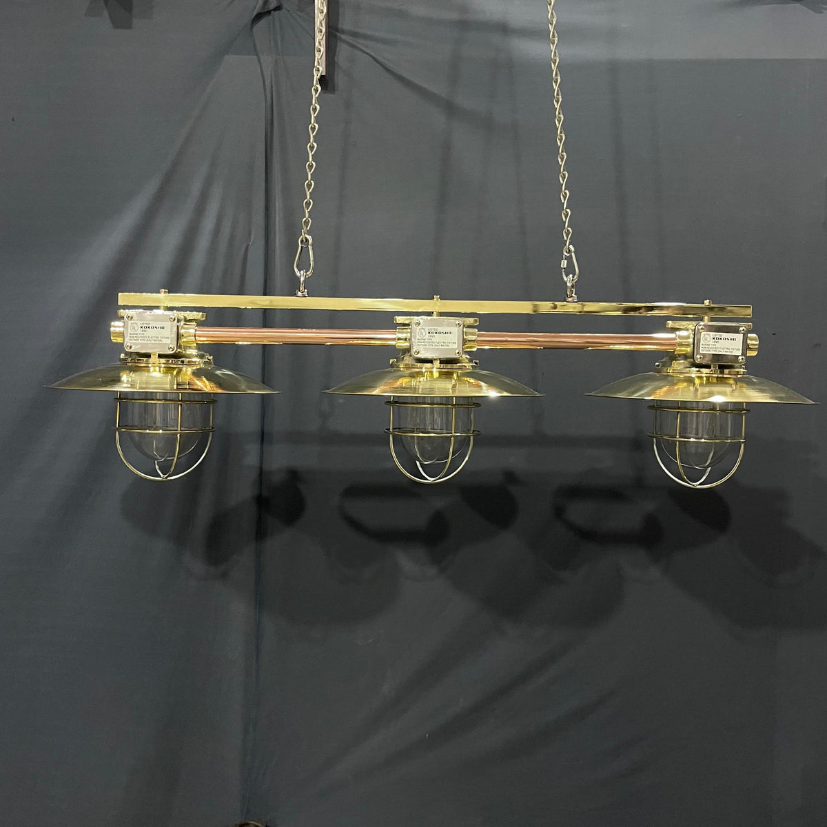 KOKOSHA CEILING LIGHT WITH BRASS SHADE Model 15- — bananaindustries