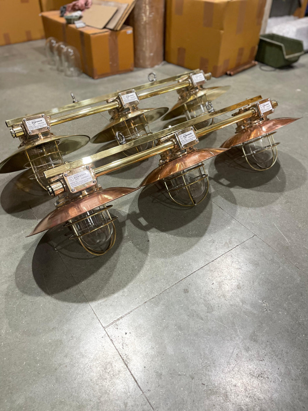 KOKOSHA CEILING LIGHT WITH COPPER SHADE Model 14 — bananaindustries