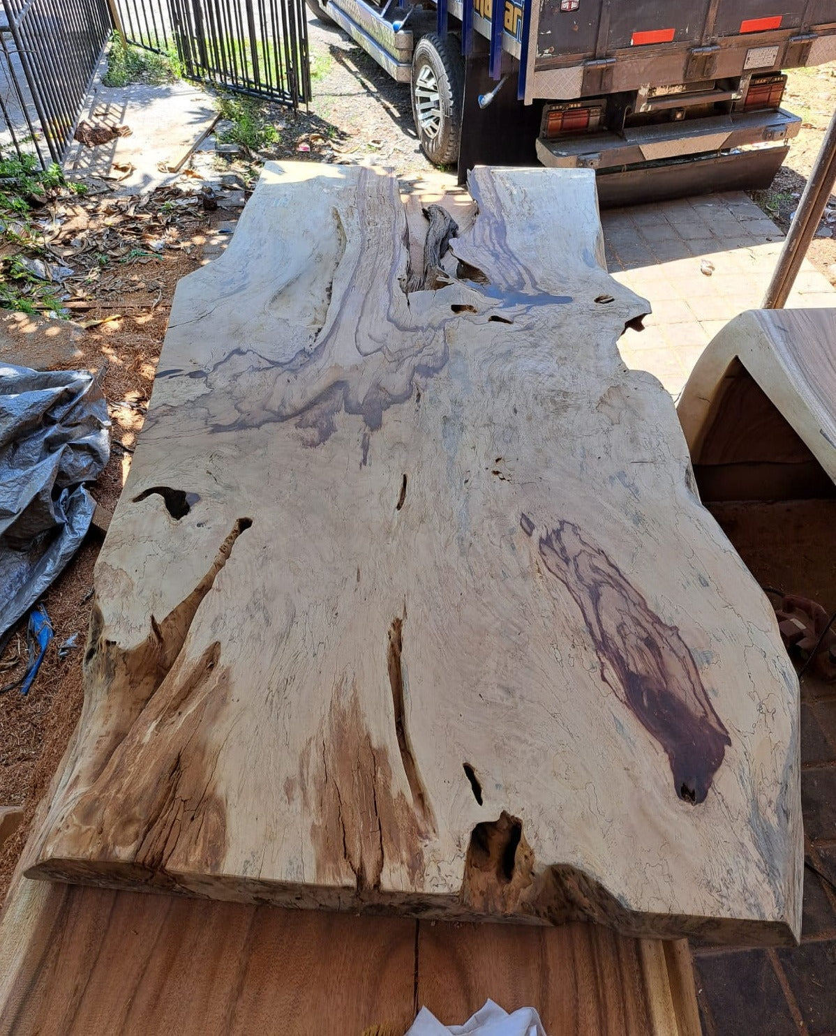 Wild Roots River Tamarind Wood Slab 250x125*10cm — bananaindustries