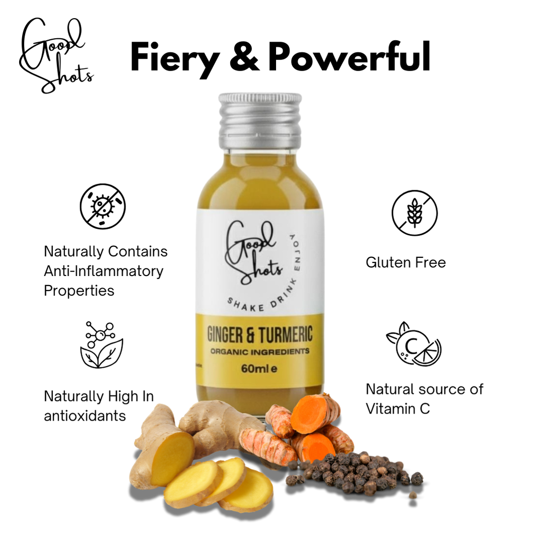 Ginger & Turmeric Box of 12 Health/Functional Shots/Juice ...