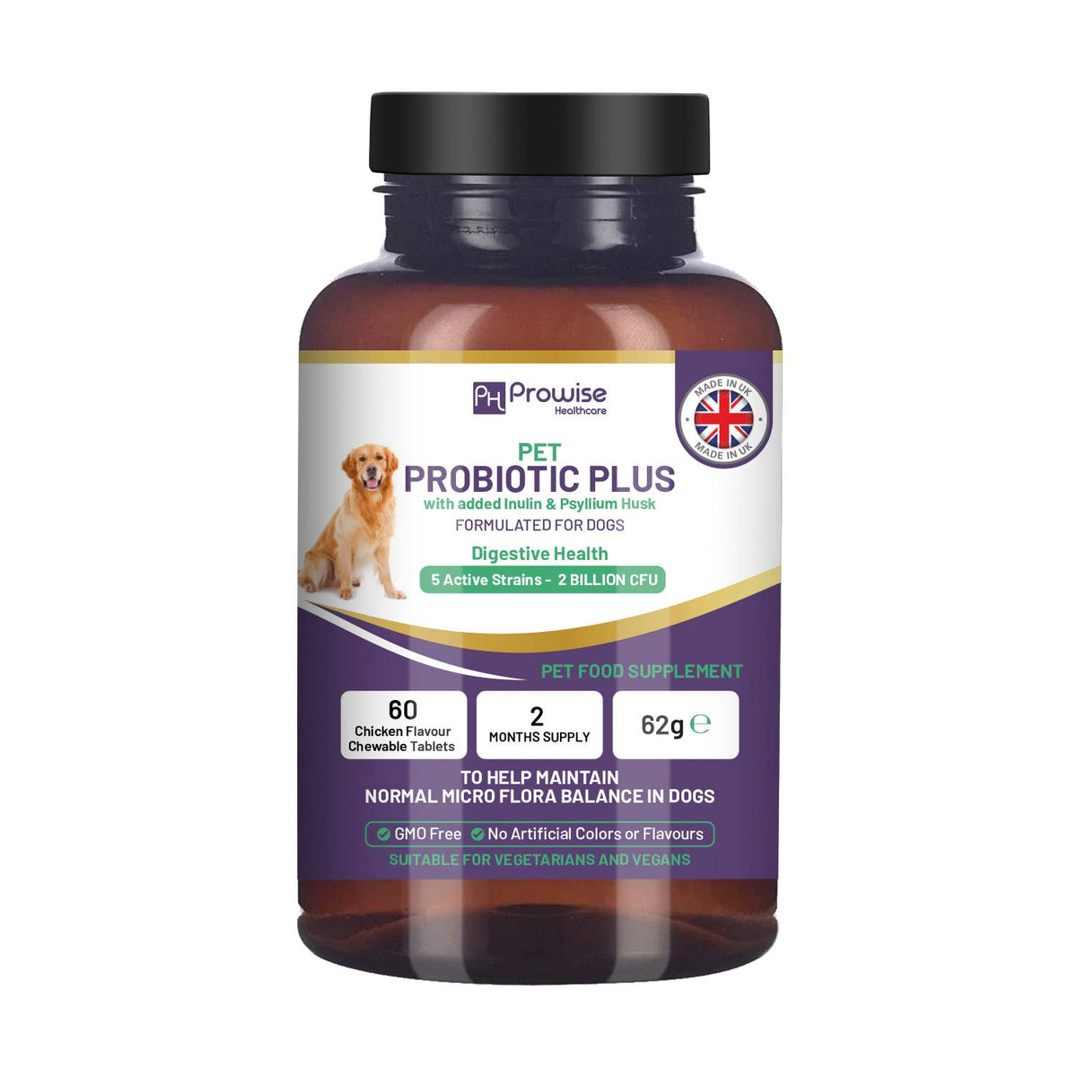 Prowise Pet Probiotic Plus with Added Inulin & Psyllium Husk 2 Billi ...