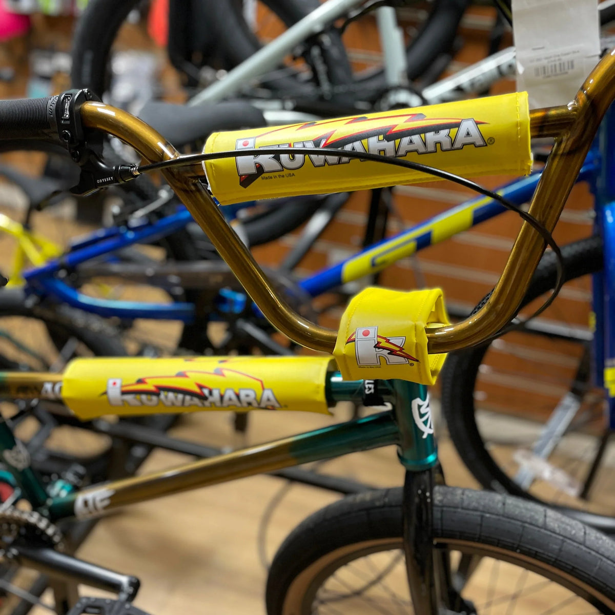 KUWAHARA Lightning Pad-1l BMX Lightning Flame Pad Set Flat Yellow ...